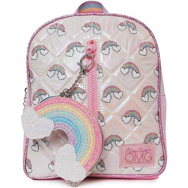 Over The Rainbow Print Puffer Quilted Mini Backpack - OMG Accessories ...