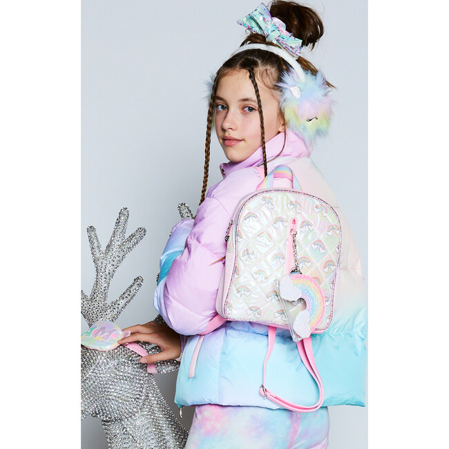 Over The Rainbow Print Puffer Quilted Mini Backpack - OMG Accessories ...