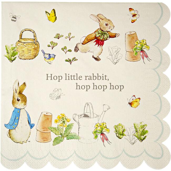 Peter Rabbit Scallop-Edge Napkins, Large - Meri Meri Party Goods ...