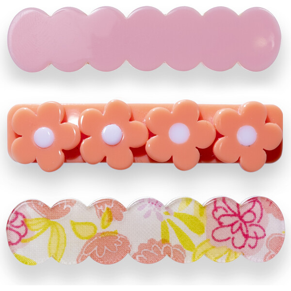 Coral Flowers Alligator Clips - Lilies & Roses Hair Accessories ...