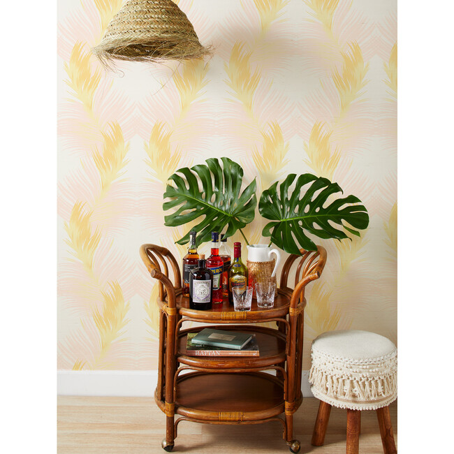 Nathan Turner Belafonte Palm Grasscloth Wallpaper, Gold - WallShoppe ...