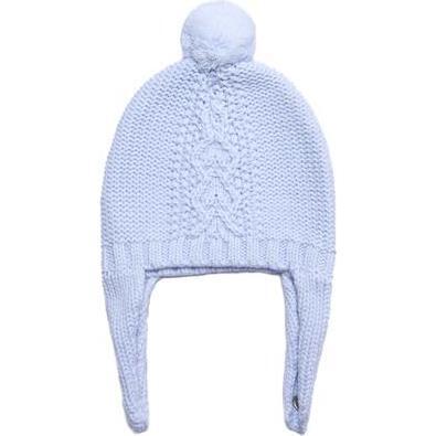 Solid Cable Pilot Hat, Pale Blue - Angel Dear Hats & Mittens | Maisonette