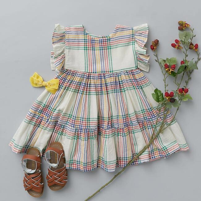 Kit Dress, Antique White Multi Plaid - Pink Chicken Dresses | Maisonette