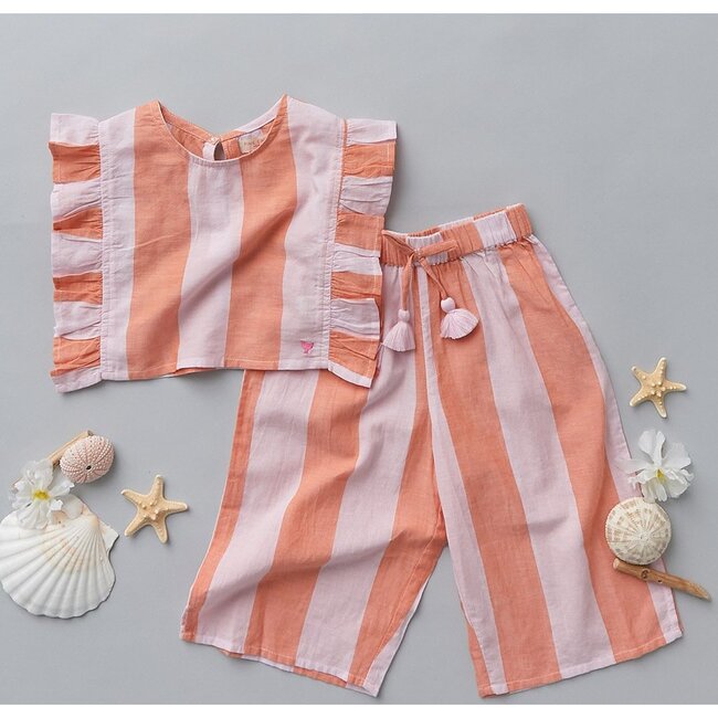 Ingrid Top, Amber Glow & Pink Lady Stripe - Pink Chicken Tops | Maisonette