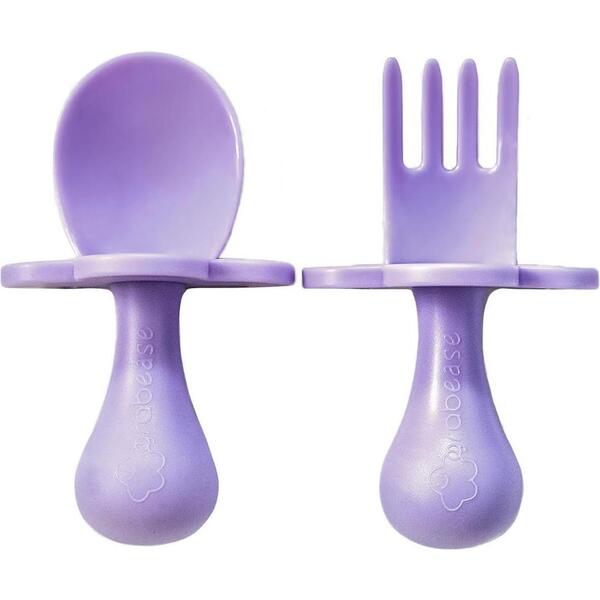 Ergonomic Utensils with Travel Case, Lavender - Grabease Nursing ...