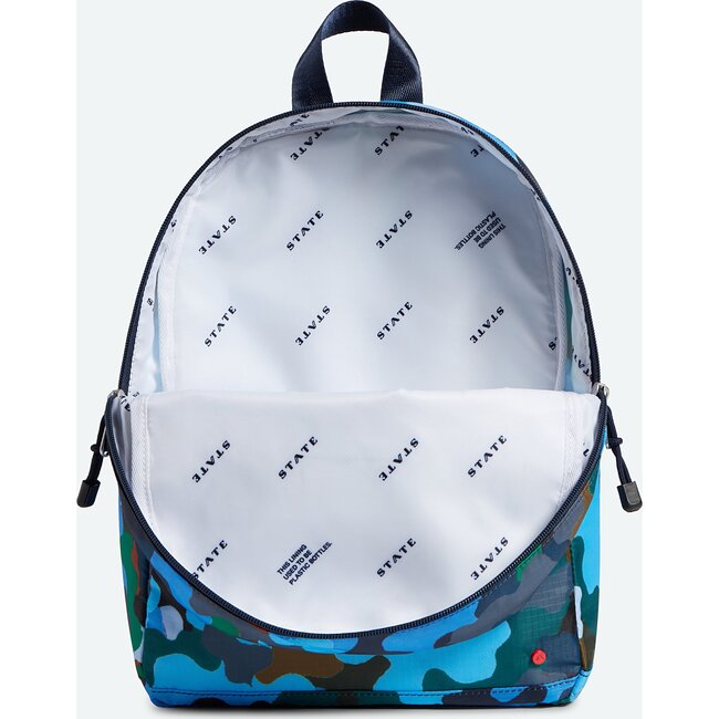 Mini Kane Kids Backpack, Blue Camo Multi - STATE Bags | Maisonette