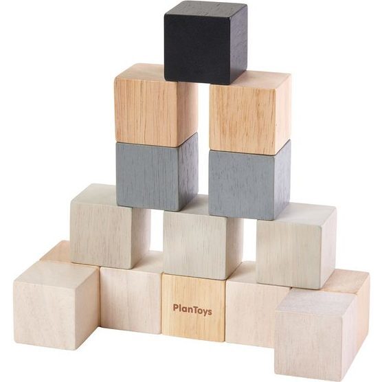 Cube Set, Grey/Black - PlanToys Blocks, Sorters & Stackers | Maisonette