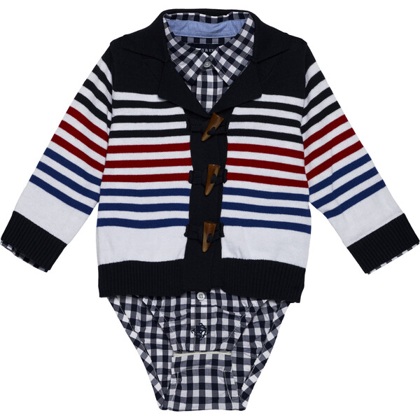 Baby Toggle Cardigan Set, Navy - Andy & Evan Tops | Maisonette