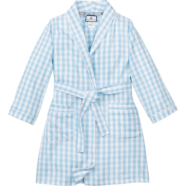Light Blue Gingham Robe - Petite Plume Robes & Slippers | Maisonette