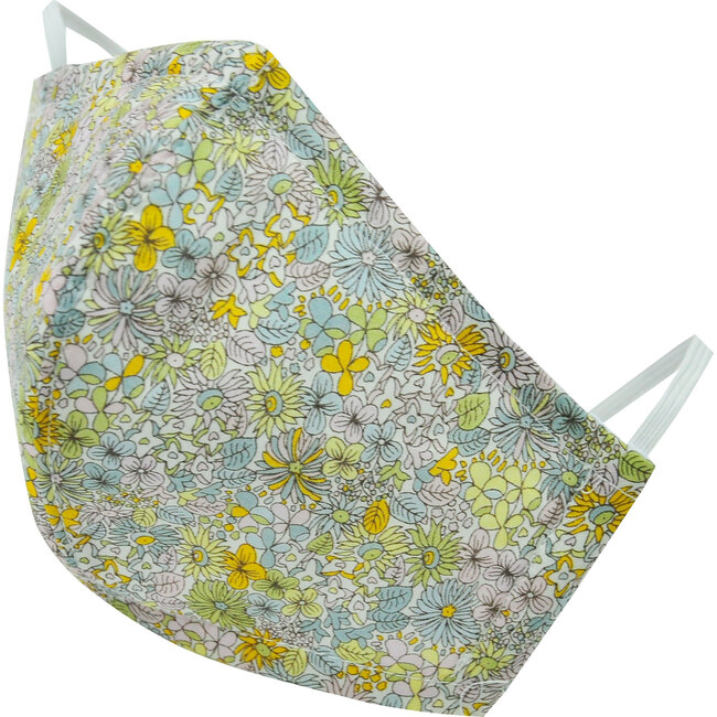 Adult Cotton Face Mask, Mini Yellow Floral - Busy Bees Mommy & Me Shop ...
