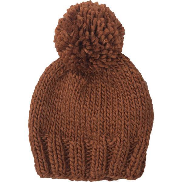 Single Pom Hat, Cinnamon - The Blueberry Hill Hats & Mittens | Maisonette