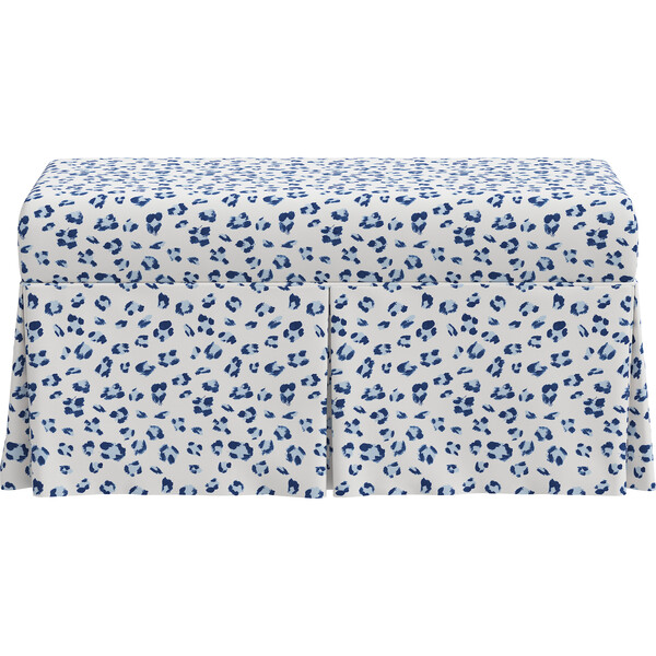 Charlotte Skirted Storage Bench, Blue Cheetah - Nursery Chairs ...