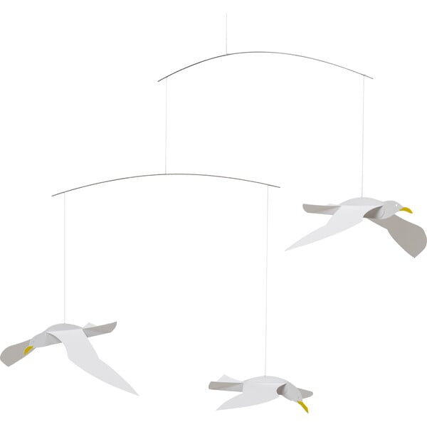 Soaring Seagull Mobile, White - Flensted Mobiles Mobiles | Maisonette