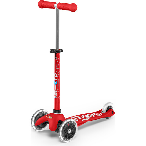 Mini Deluxe LED Kids Scooter, Red - Micro Kickboard Scooters | Maisonette