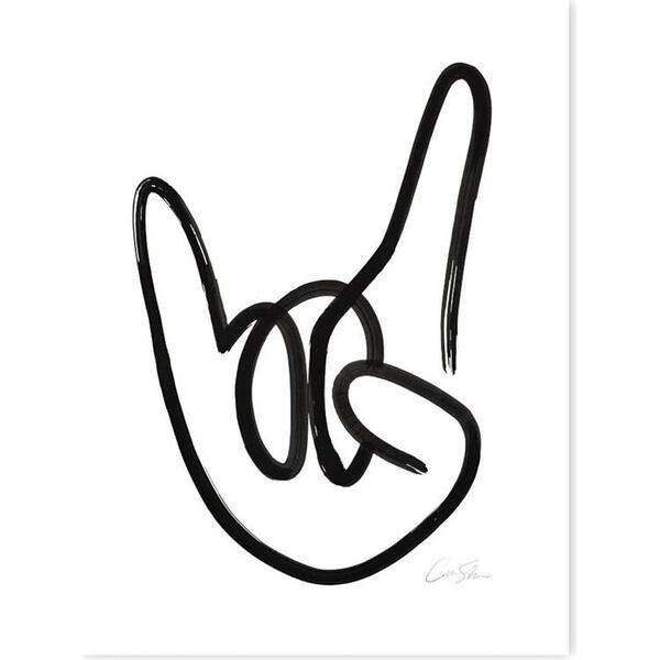 Rock On Hand Print, Black - Cash Color Art | Maisonette