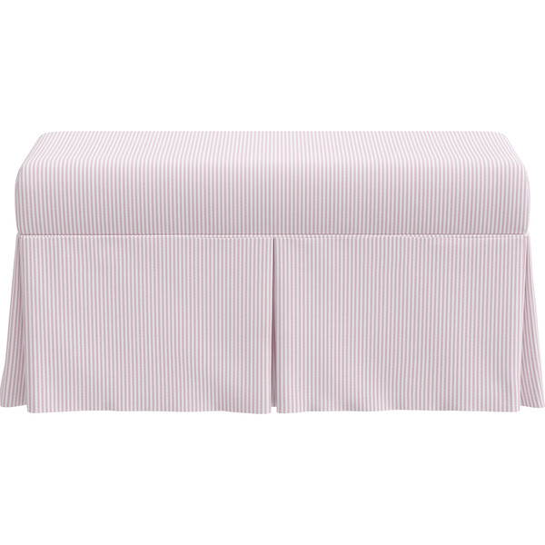 Charlotte Skirted Storage Bench, Oxford Stripe Pink - Nursery Chairs ...