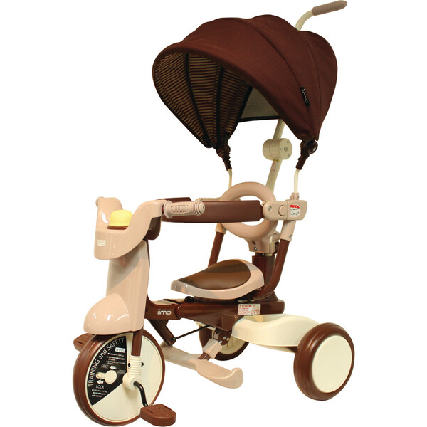 3-in-1 Folding Tricycle, Comfort Brown - iimo USA Bikes | Maisonette