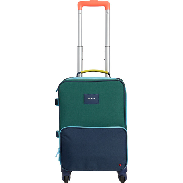 Mini Logan Suitcase, Green and Navy - STATE Bags | Maisonette