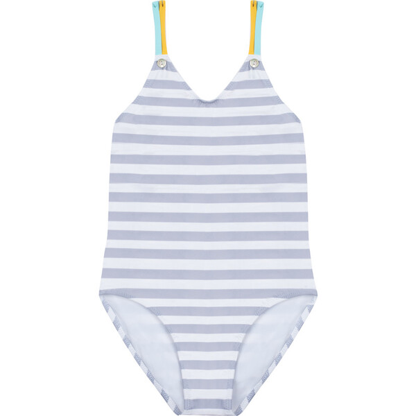 Lisa One Piece Striped Swimsuit, Pale Grey - Pacific Rainbow Swim ...