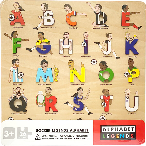 Soccer Legends Wooden Alphabet Puzzle - Alphabet Legends Puzzles ...