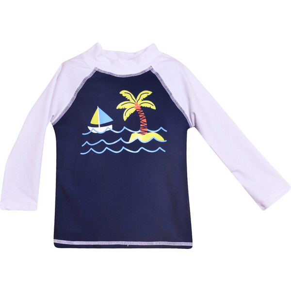 Graphic Rash Guard Swim Top, Jungle Soup - Flap Happy Swim | Maisonette