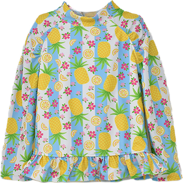 Ruffle Rash Guard Swim Top, Pineapple Passion - Flap Happy Swim ...