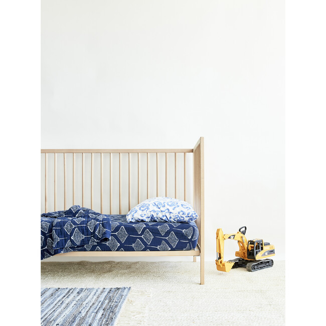 Stingray Crib Sheet, Denim - Lewis Sheets | Maisonette