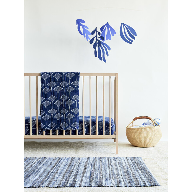 Stingray Crib Sheet, Denim - Lewis Sheets | Maisonette