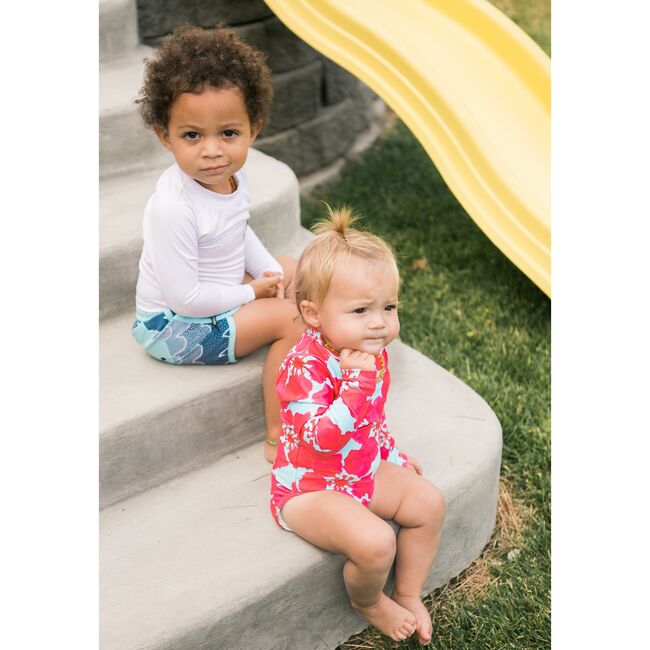 Wave Chaser Baby Girl Surf Suit Long Sleeve, Pink Floral - Feather 4 ...