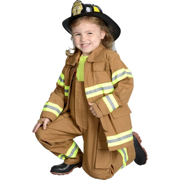Jr. Firefighter Suit, Tan - Aeromax Kids | Maisonette