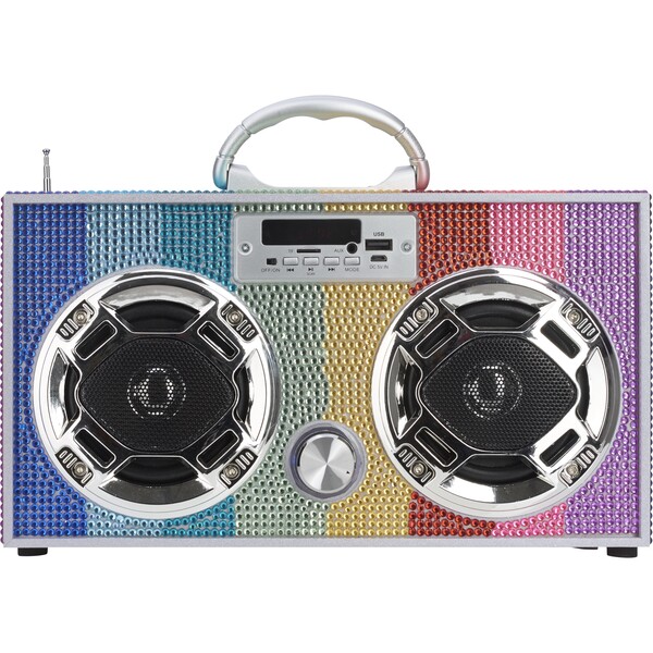 Bluetooth Mini Boombox, Rainbow Bling - Wireless Express Featured ...