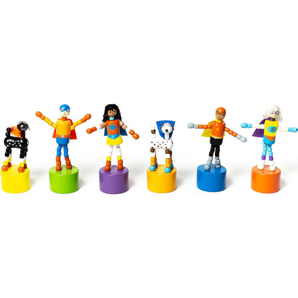 Super Hero Push Puppets, Set of 6 - Jack Rabbit Creations Kids | Maisonette
