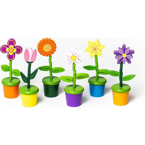 Flower Push Puppets, Set of 6 - Jack Rabbit Creations Kids | Maisonette