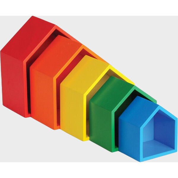 Wooden Nesting Houses and Figures - Constructive Playthings/US Toys Blocks, Sorters & Stackers ...