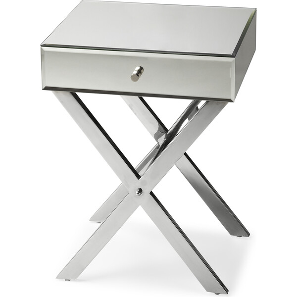 Vincennes Side Table, Mirrored - Butler Nightstands & Accent Tables ...