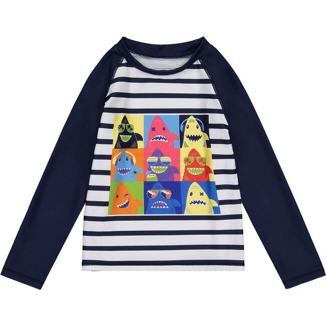 UPF 50 Baby Shark Rashguard Set, Navy - Andy & Evan Swim | Maisonette
