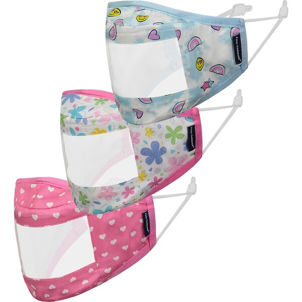 Kids 3-Pack Peek-Through Masks, Pink Fun - Andy & Evan Face Masks ...