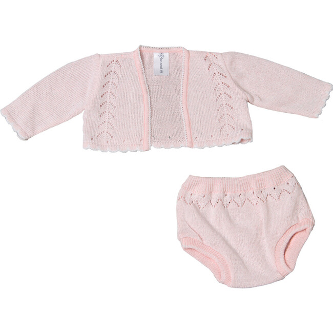 Knit Cardigan and Bloomer Set, Pink - Bee nene Tops | Maisonette
