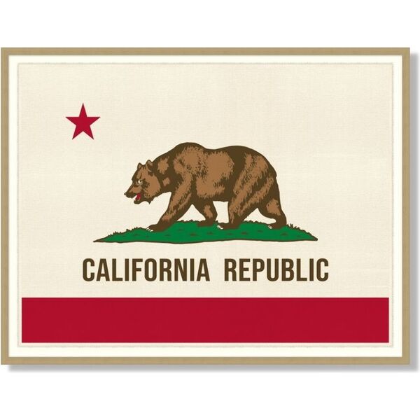 California Republic Flag Framed Art, Red/Cream - Artshoppe Art | Maisonette
