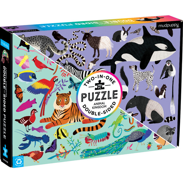 Animal Kingdom 100-Piece Double-Sided Puzzle - Galison Puzzles | Maisonette