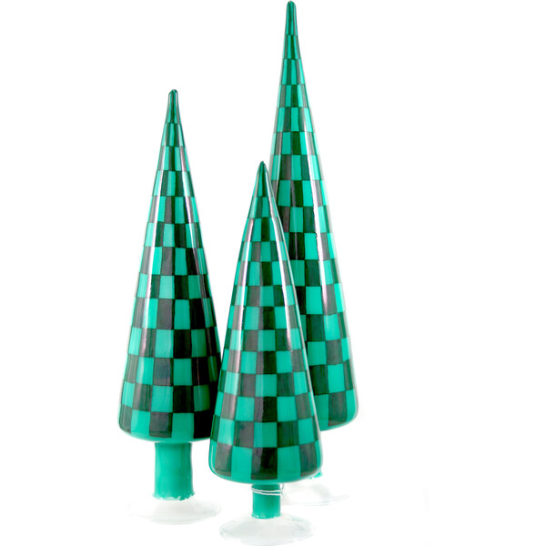 Checker Tree Set, Green - Cody Foster Accents & Decor | Maisonette