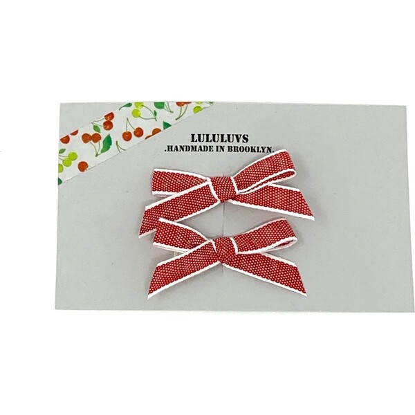 Ribbon Pigtail Bows Set, Red - LuluLuvs Bows | Maisonette