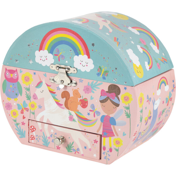 Rainbow Fairy Circular Jewelry Box - Floss & Rock Accents | Maisonette