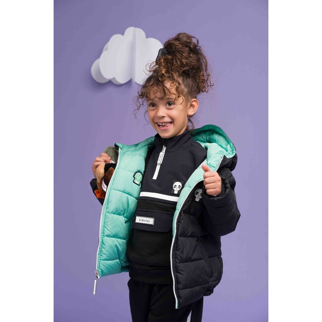 Reversible Spike/Patch Puffer Coat, Black - Roarsome Outerwear | Maisonette