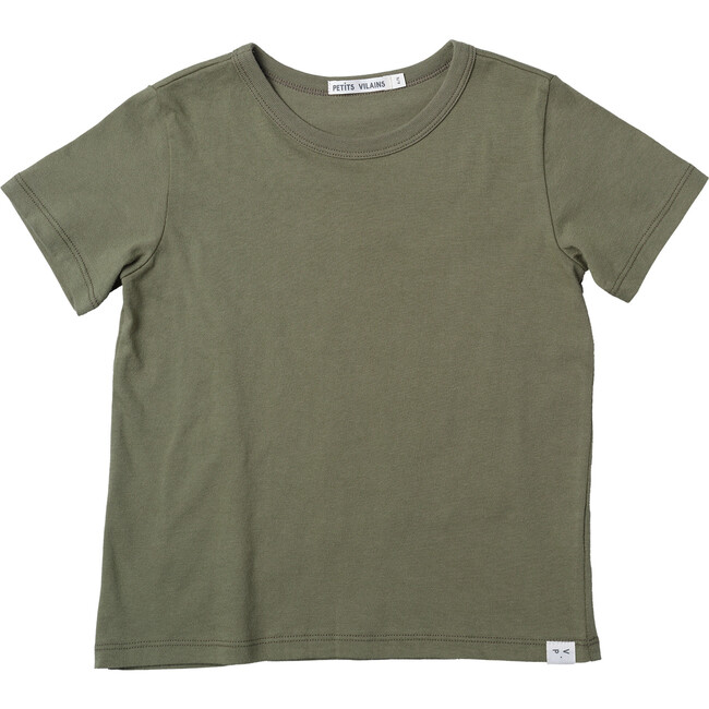 Sasha Classic Tee, Olive - Petits Vilains Tops | Maisonette