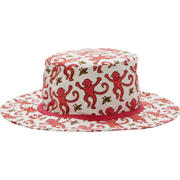 Monkey Sunhat, Pink - Roller Rabbit Hats & Mittens | Maisonette
