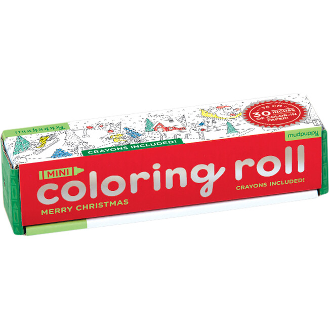 Merry Christmas Mini Coloring Roll - Galison Stocking Stuffers | Maisonette