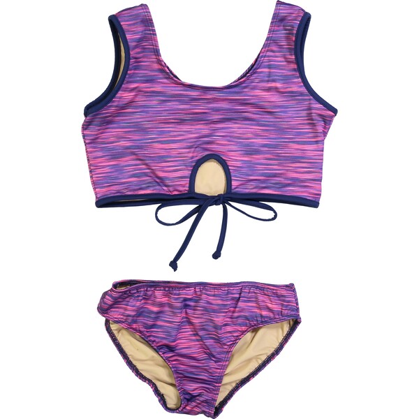 Girls Space Dye Two Piece Bathing Suit Bikini, Purple - Cheryl ...