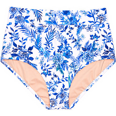 Women's Joana High Rise Moderate Coverage Swim Bottom, Blueberry Fields ...