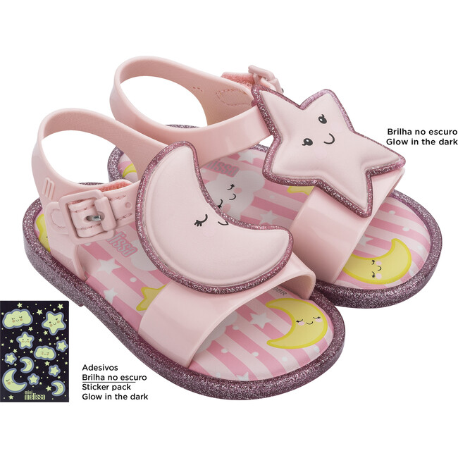 Baby Sweet Dreams Mar Sandal, Pink Glitter - Mini Melissa Shoes & Booties | Maisonette